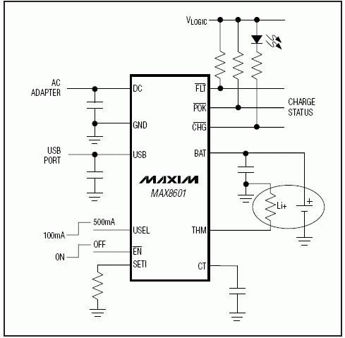 MAX8600 / MAX8601 Linear Battery Chargers - Analog Devices / Maxim ...