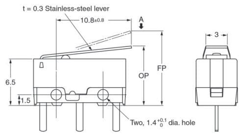 D2FS Ultra Subminiature Basic Switch - Omron Electronics | Mouser