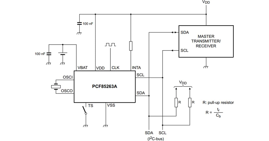 PCF85263A Real-Time Clock (RTC) & Calendar - NXP Semiconductors | Mouser