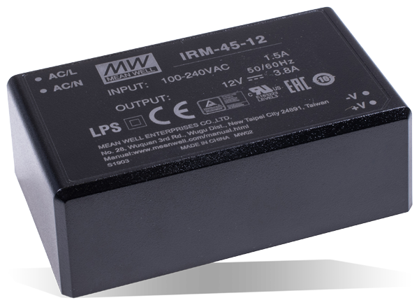 IRM-45 45W AC-DC Power Supply Modules - Mean Well | Mouser