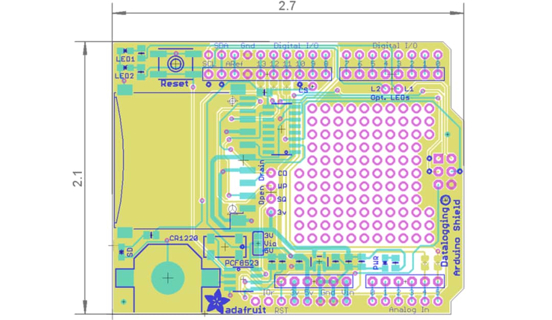 1141 Data Logging Shield for Arduino - Adafruit | Mouser