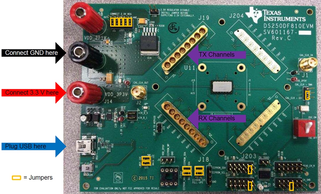DS250DF810EVM Retimer Evaluation Module (EVM) - TI | Mouser