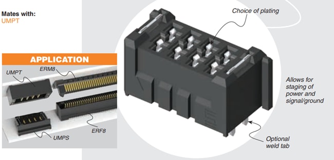 mPower 2mm UMPT/UMPS Ultra Micro Power Connectors - Samtec | Mouser