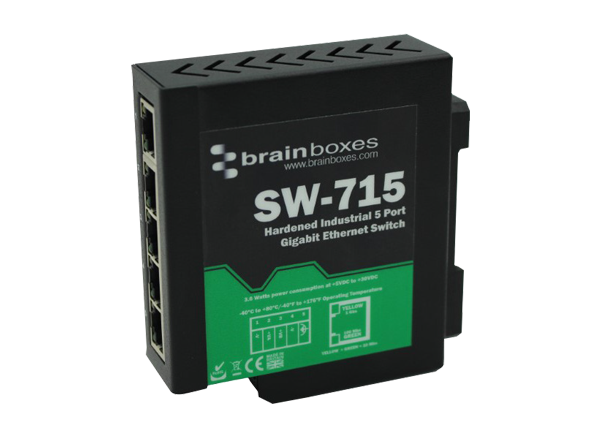 SW-715 5 Port Gigabit Ethernet Switch - Brainboxes | Mouser