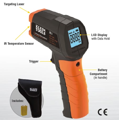 IR1 10:1 Infrared Thermometer with Laser - Klein Tools | Mouser