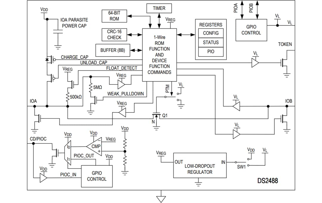 DS2488 1-Wire Dual-Port Link - ADI | Mouser