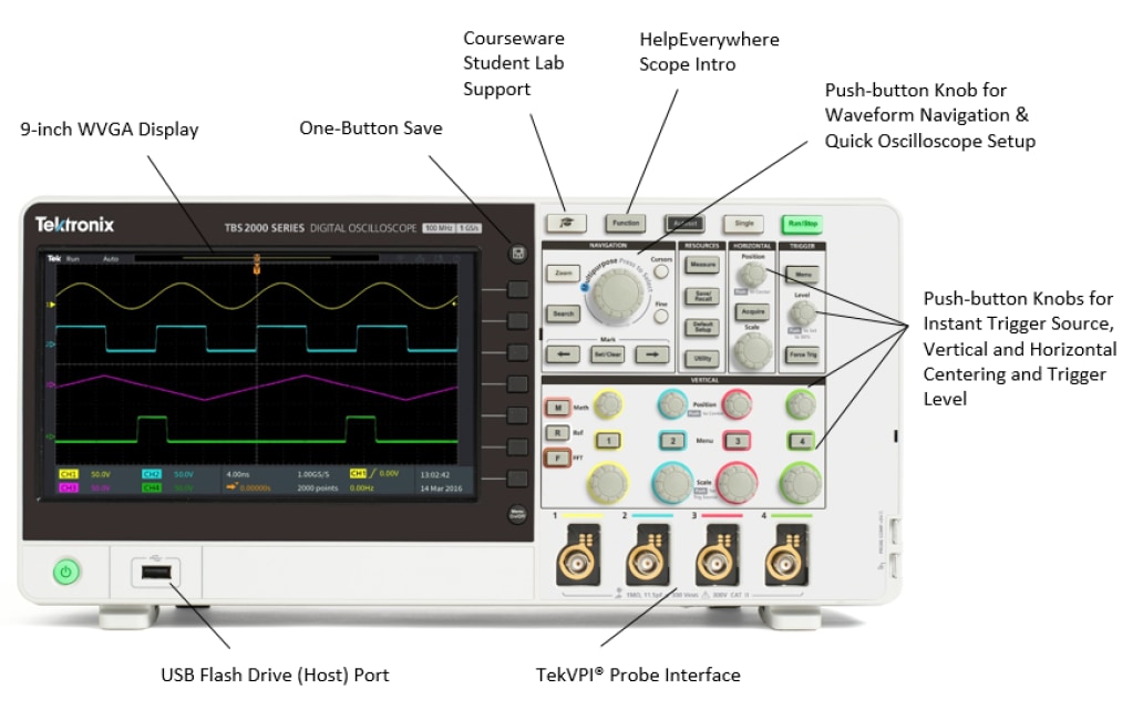 TBS2000B Digital-Storage Oscilloscopes - Tektronix | Mouser