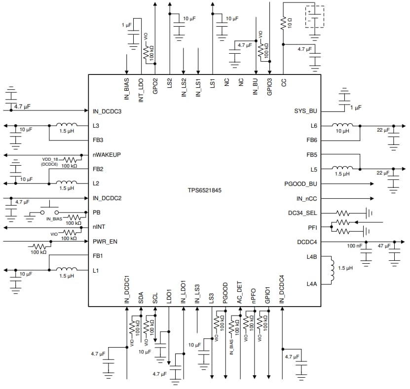 TPS6521845 Power Management IC (PMIC) - TI | Mouser