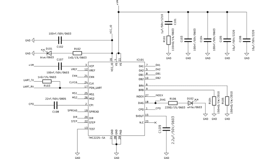 TMC2225-BOB Breakout Board - ADI Trinamic | Mouser