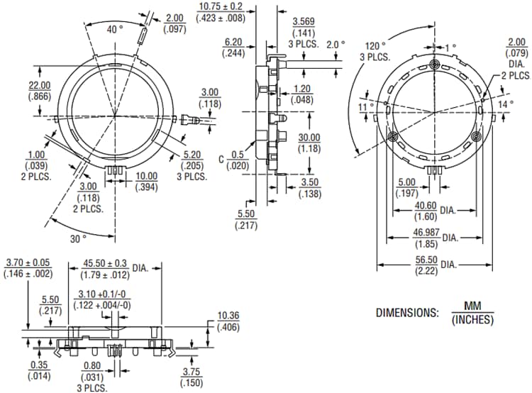 PER56 Long-Life Incremental Ring Encoder - Bourns | Mouser
