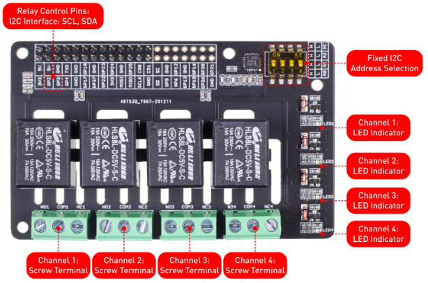 4-Channel SPDT Relay HAT for Raspberry Pi - Seeed Studio | Mouser 4-Channel SPDT Relay HAT for Raspberry Pi - Seeed Studio | Mouser