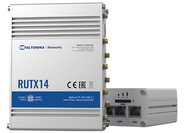 RUTX14 4G LTE CAT12 Industrial Cellular Router - Teltonika | Mouser