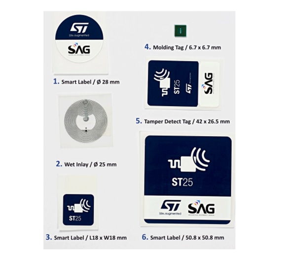 ST25-TAG-BAG-AB Set of ST25TV Series NFC Tags - STMicro | Mouser