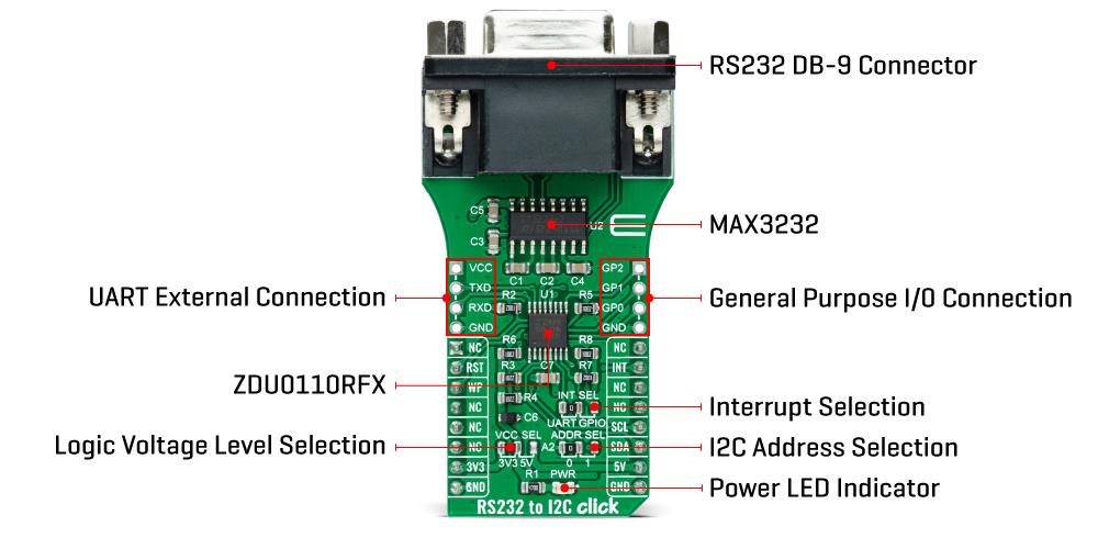 RS232 to I2C Click - Mikroe | Mouser