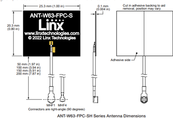 ANT‐W63-FPC Wi-Fi 6/6E Antennas - Linx | Mouser