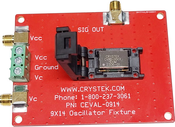 CEVAL-0914 Oscillator Evaluation Board - Crystek Corporation | Mouser
