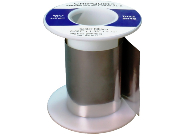 Indium Solder Ribbon (In52/Sn48) - Chip Quik | Mouser