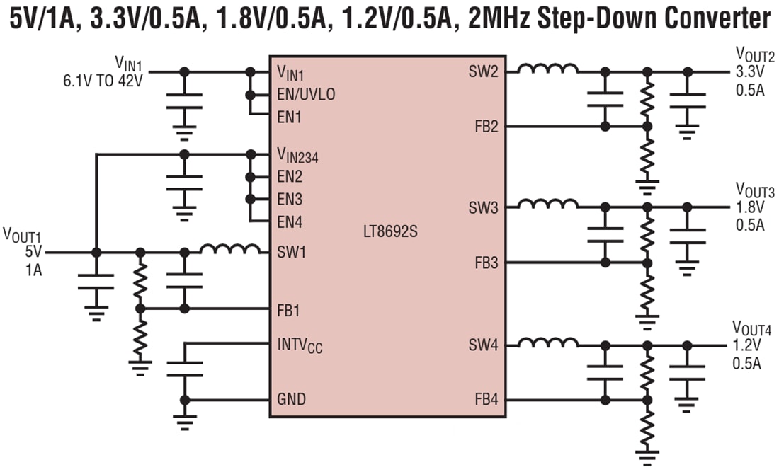 LT8692S Step-Down Switching Regulators - ADI | Mouser