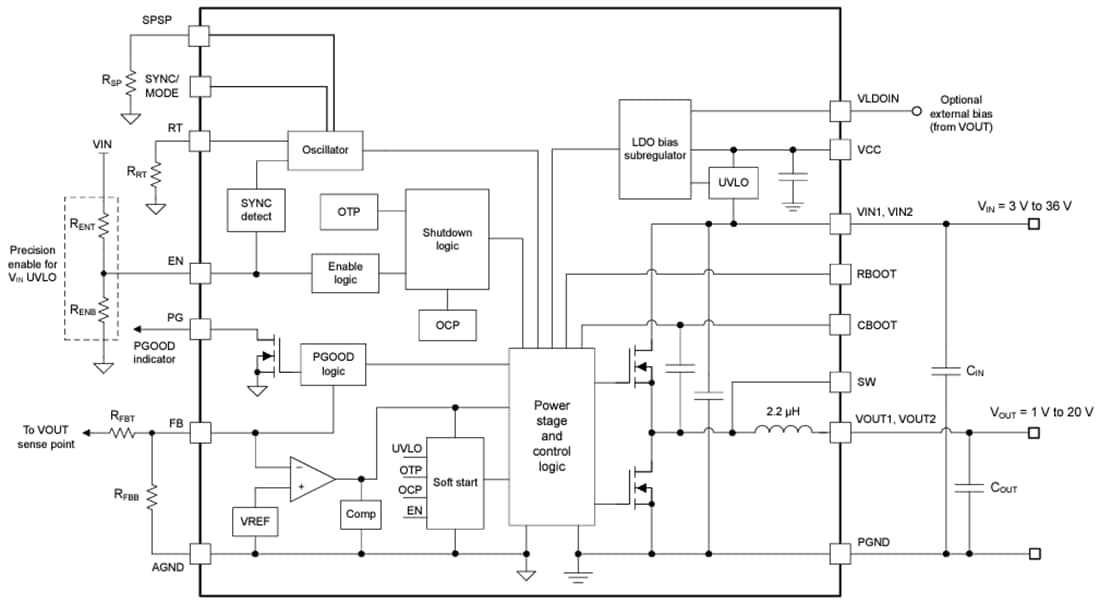 TPSM63610E Synchronous Buck DC/DC Power Module - TI | Mouser