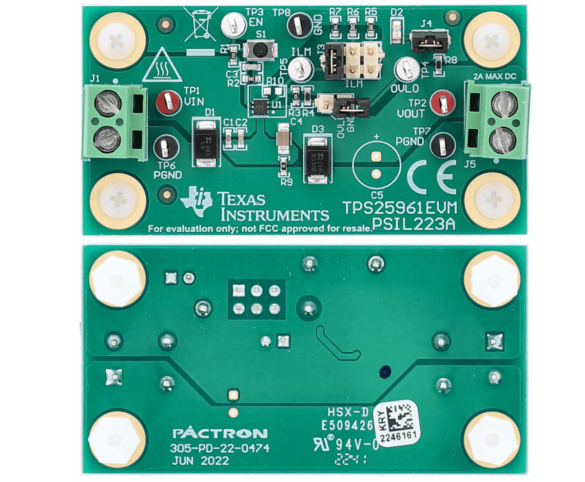 Tps25961evm Evaluation Module Ti Mouser