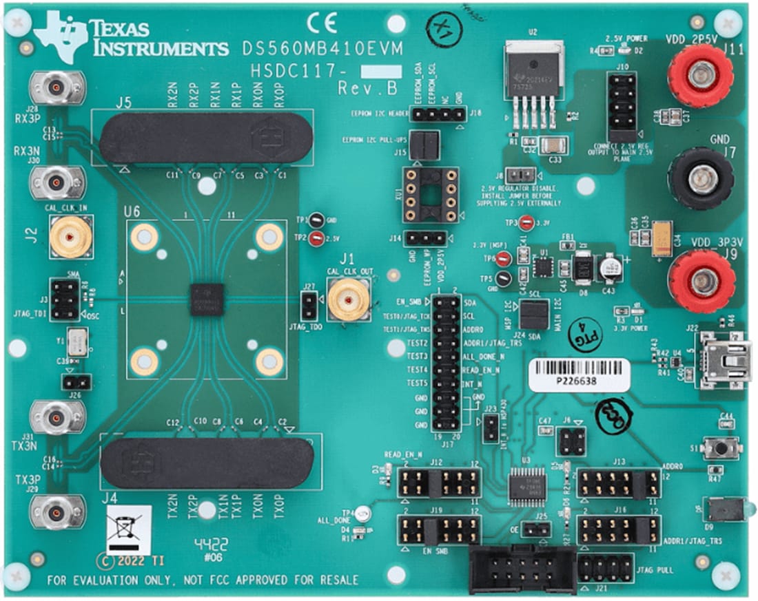 DS560MB410EVM Retimer Evaluation Board (EVM) - TI | Mouser