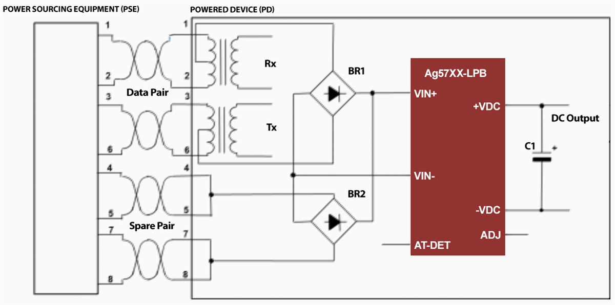 Ag5700-LPB Miniature SMT PoE+ PD Modules - Silvertel | Mouser