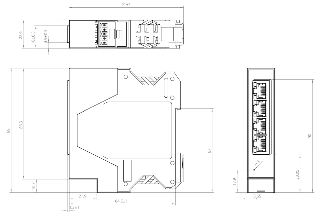 SW-514 Industrial 4-Port Gigabit Ethernet Switch - Brainboxes | Mouser