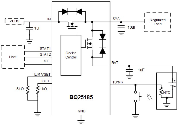 BQ25185 Linear Battery Charger IC - TI | Mouser