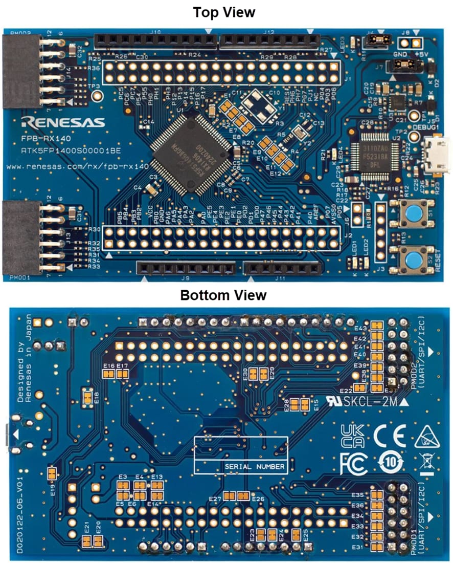 RTK5FP1400S00001BE Fast Proto Board for RX140 MCUs - Renesas | Mouser