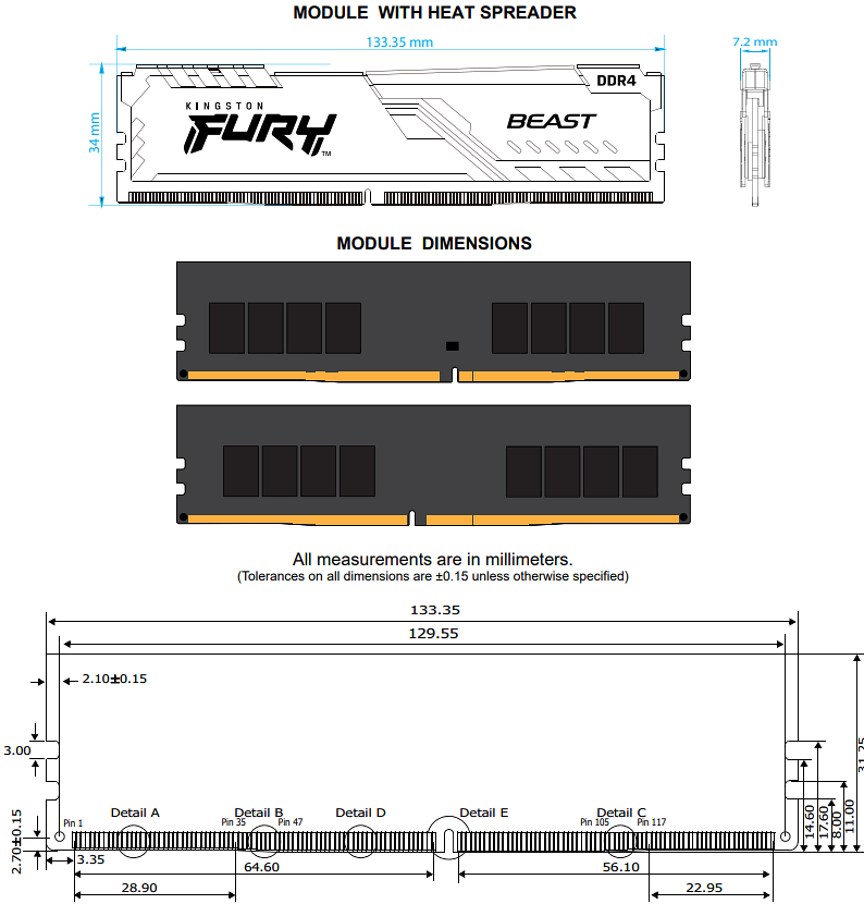 FURY Beast DDR4 Memory Modules - Kingston | Mouser