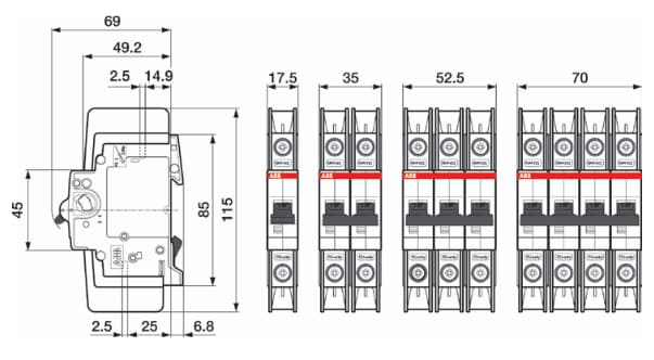 System pro M compact® SU200MR Circuit Breakers - ABB | Mouser