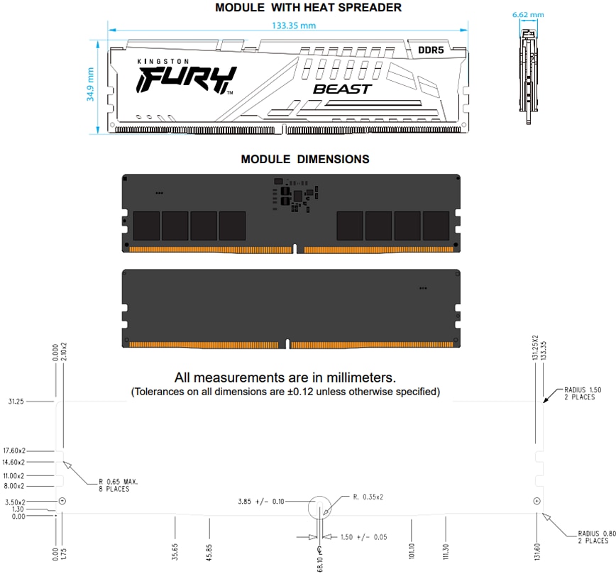 FURY Beast DDR5 Memory Modules - Kingston | Mouser FURY Beast DDR5 Memory Modules - Kingston | Mouser