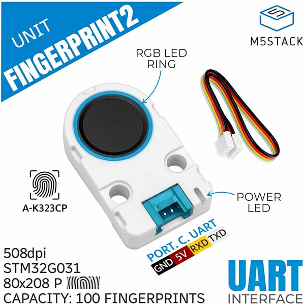 Unit Fingerprint2 Sensor - M5Stack | Mouser